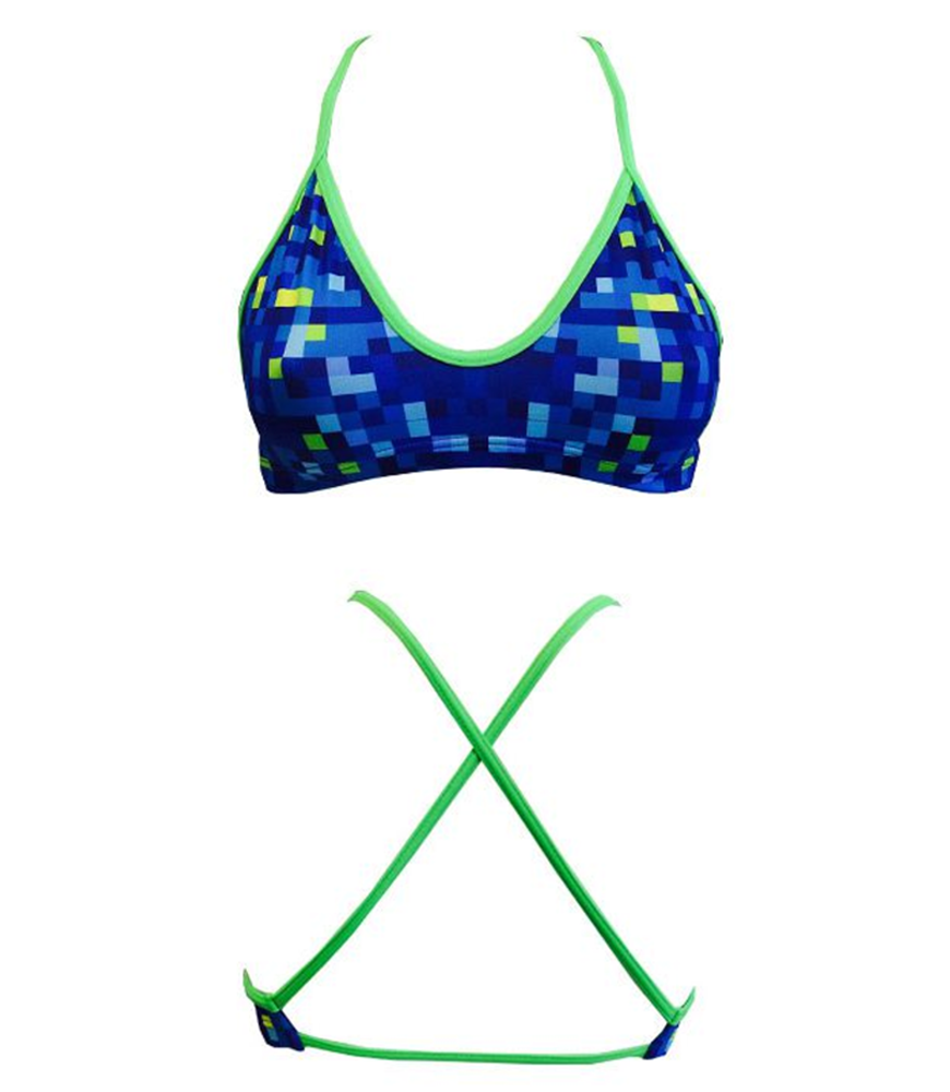 Women Swim Suit - Bikini - Pixel (Royal) - Top Only – Turbo Swim Asia