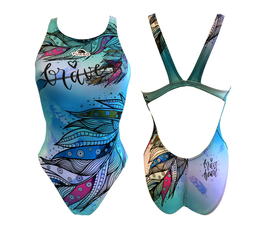 Women Swim Suit - Wide Straps - Brave (Royal) – Turbo Swim Asia