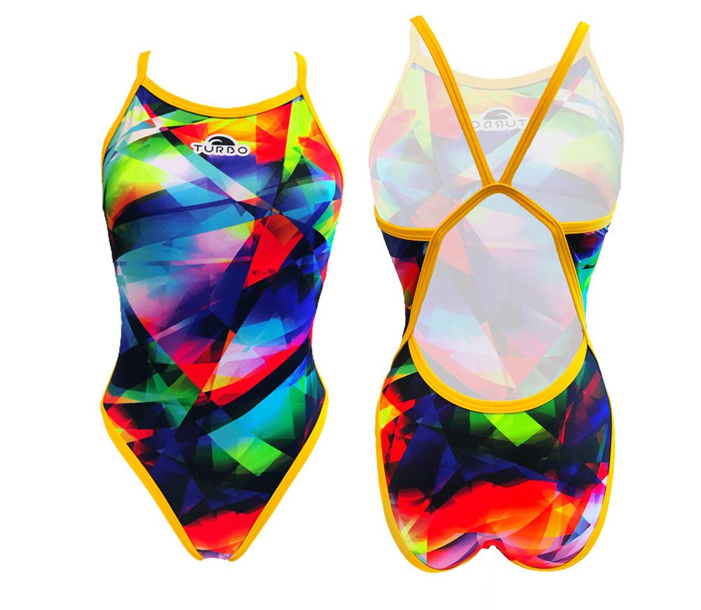 Women Swim Suit - Revolution Thin Straps - Diamond Colours (Yellow ...